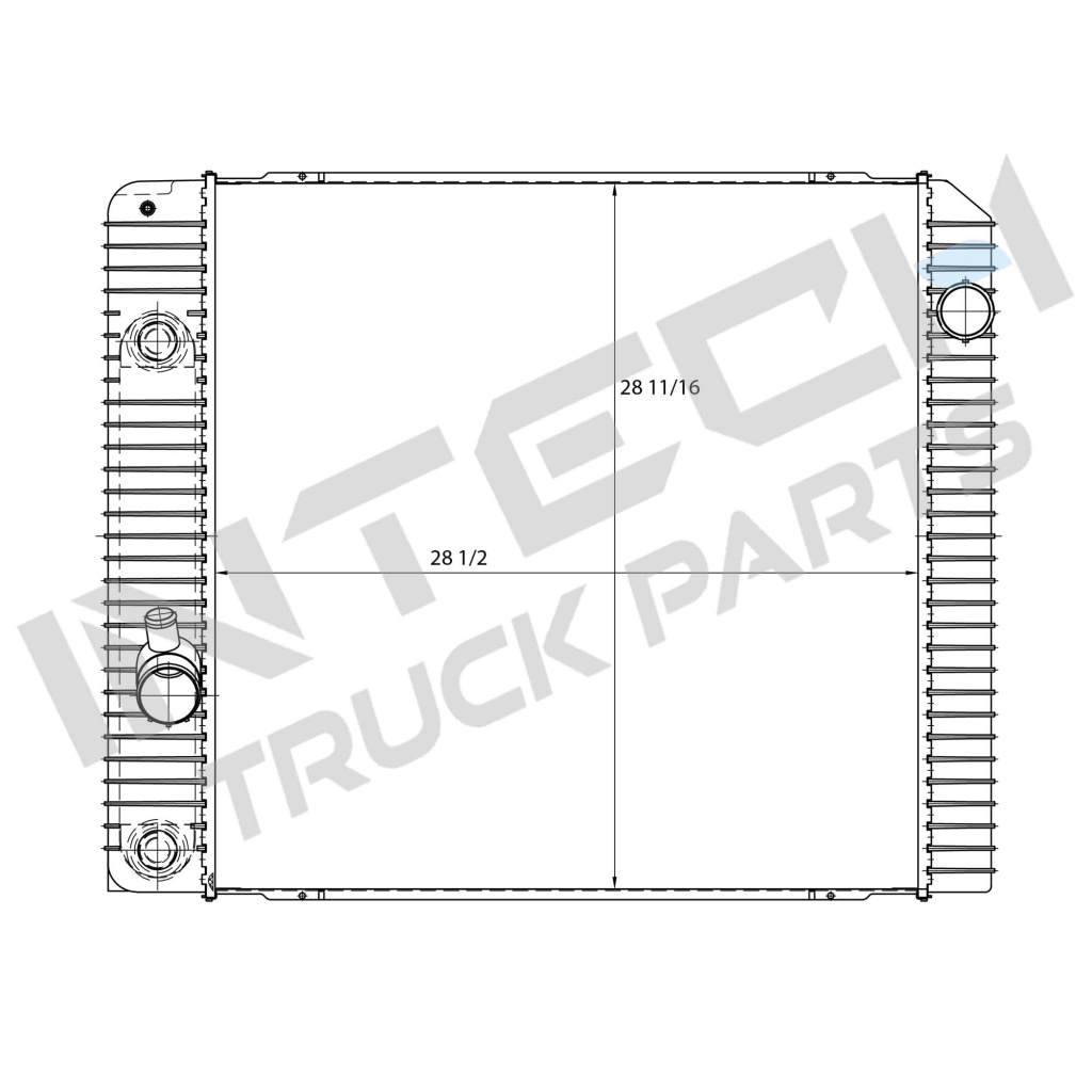 Radiator - 18-25 Freightliner Cascadia, DD15 engine, Outlet on lower ...