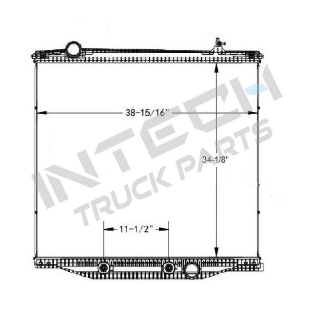Radiator - 18-22 Freightliner Cascadia, DD15 engine, Outlet on lower ...