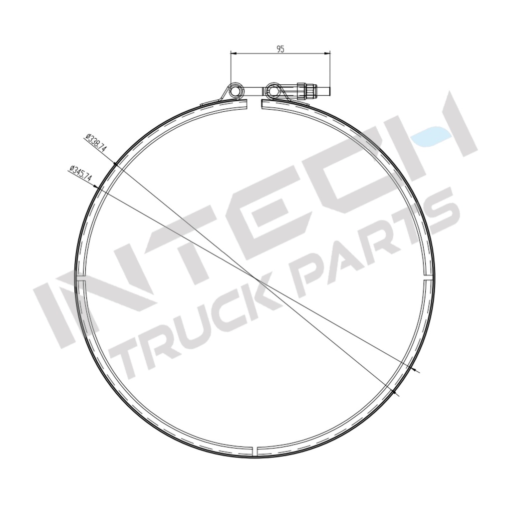Exhaust Clamp - Cummins 13.38" V-Band Clamp 2871863 - Intech Truck Parts